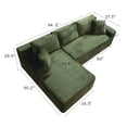 L-Shape Cloud Couch Modular Sectional Sofa Corduroy Boneless Sofa Couch ...