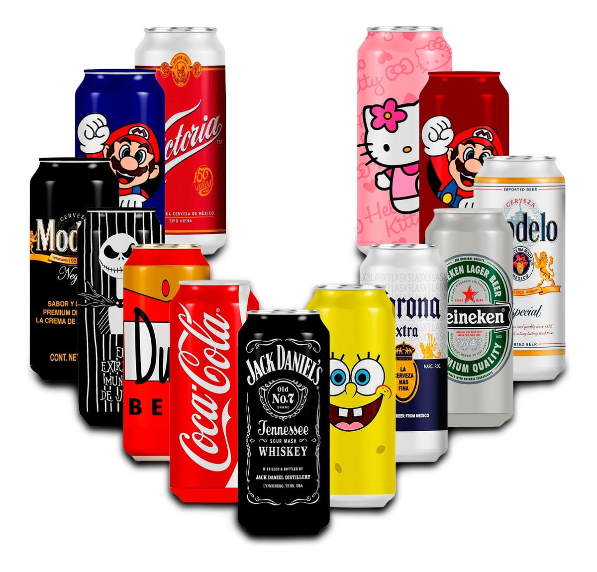 Paquete de 50 Latas de Plástico de 970 ML con Diferentes Diseños ...