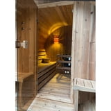 ALEKO SB4CED Outdoor Rustic Cedar 3-4 Person Barrel Steam Sauna 4.5 kW ...