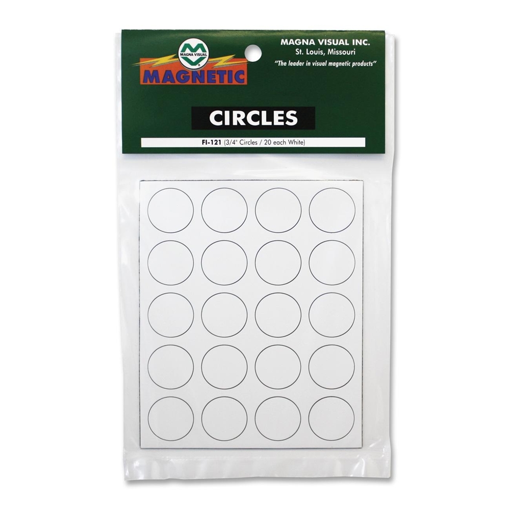 Magna Visual Magnetic Circles - Circle - 0.8" Diameter - Magnet - White ...