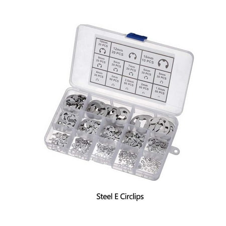 400 Pieces/Set E-clip with Storage Multi-purpose Snap Opening Circlip ...