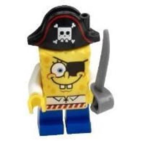 MSYMY SpongeBob Squarepants Minifigure with Pirate Hat & Sword - SOLD ...
