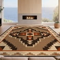 Design&I 8'x10' Ultra Soft Area Rug, Brown Beige Earthy Geometric ...