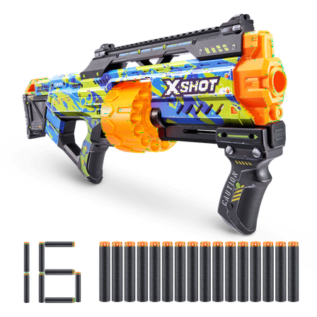 XSHOT Skins Lock Blaster (16 Darts) Air Pocket Technology Outdoor Foam ...
