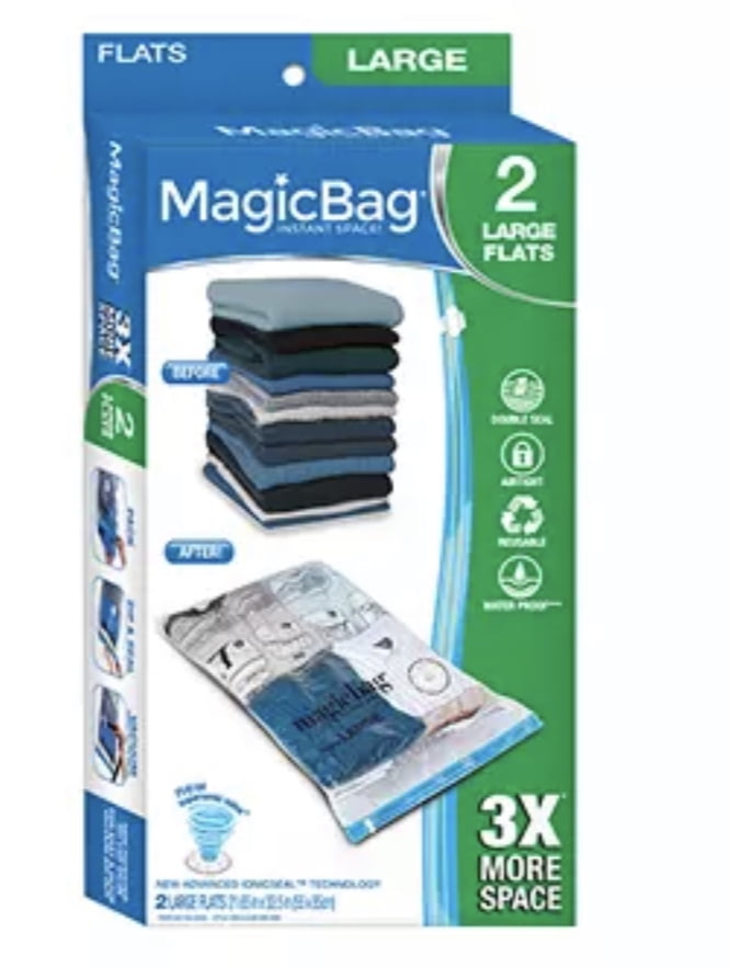 MagicBag Instant Space Vaccuum Storage Cube Medium Flats 2 Pack of 2 (4 ...