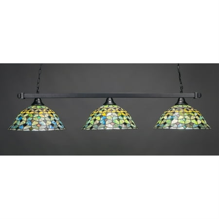 Square 3 Light Bar Shown In Matte Black Finish With 16" Crescent Art ...