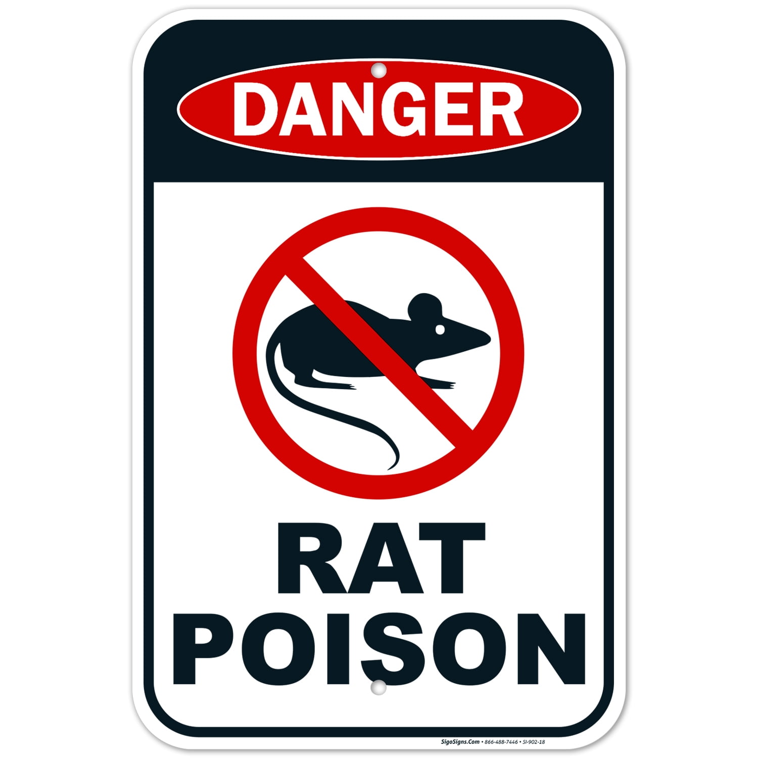 No More Rats Sign, Danger Sign, - Walmart.com