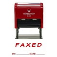 Vivid Stamp Faxed By Date Self Inking Rubber Stamp (Red Ink) Medium ...