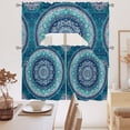 Bohemian Concentric Rings Swag Curtains Valance and Tier Set, Teal ...