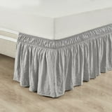 Lush Decor Beige Bed Skirt, Ruched Ruffle Elastic Easy Wrap Around, 20 ...