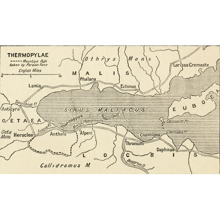Map Of Thermopylae, Greece. From The Book Atlas Of Ancient And ...