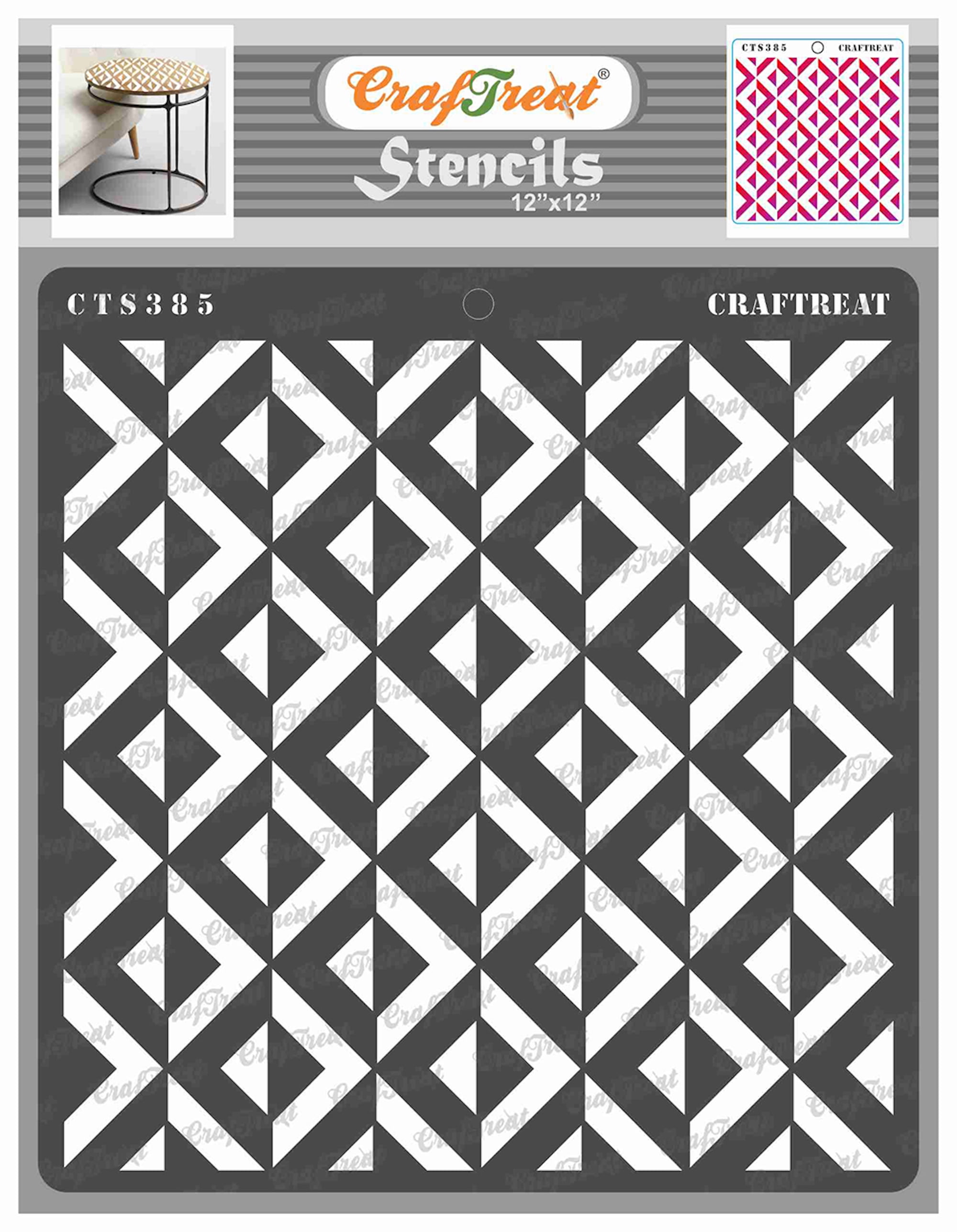 CrafTreat 3D Square 12 Stencil for Painting and Crafting - 12"x12 ...