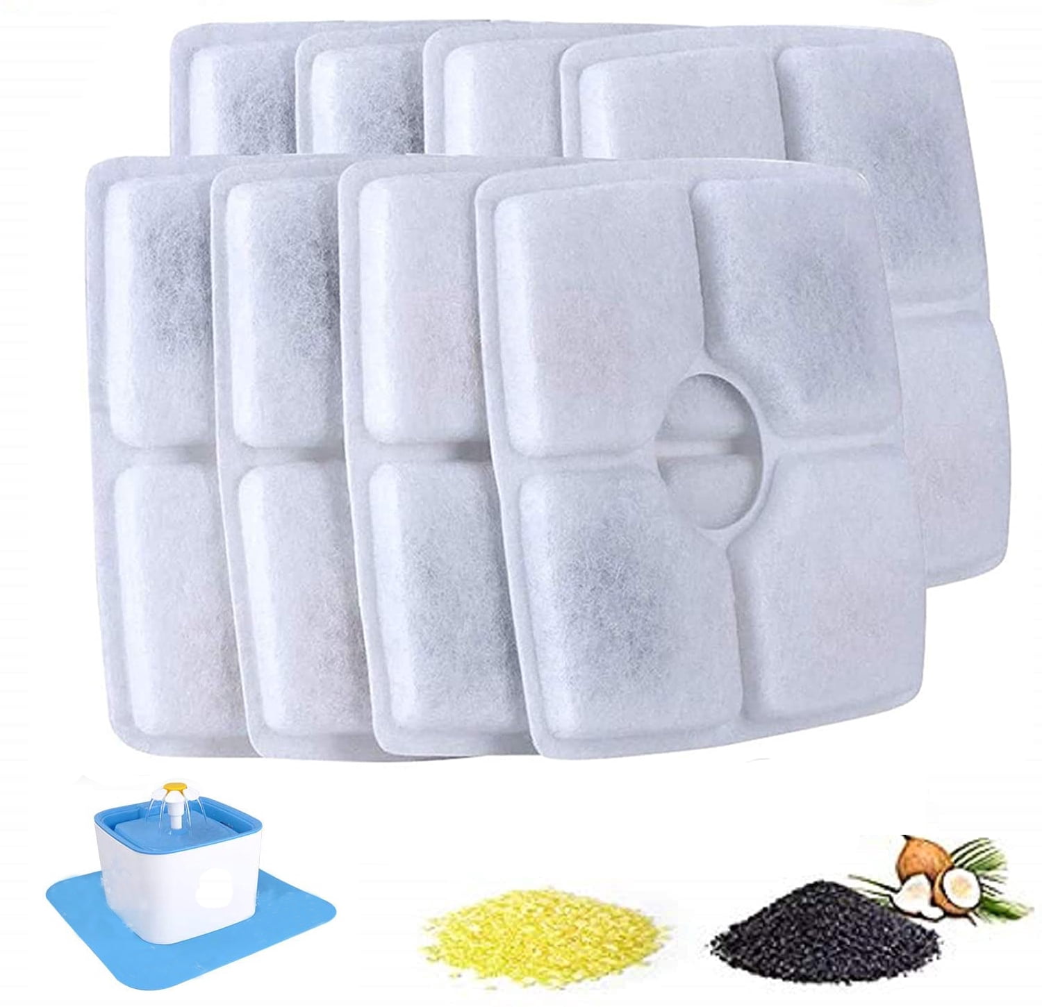 YouLoveIt Carbon Replacement Filters for Pet Fountain, 4/8-pack ...