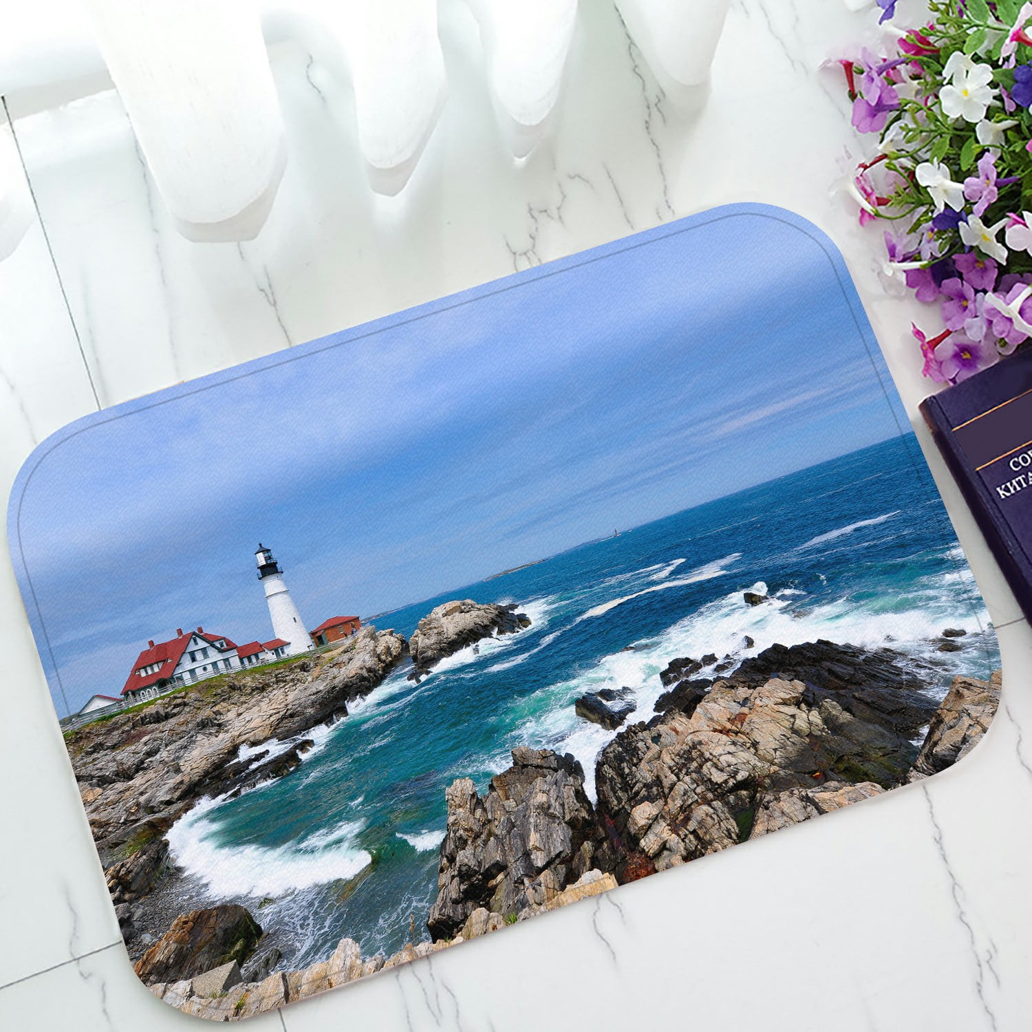 ABPHQTO Lighthouse Ocean Doormat Entrance Rug Area Rug Floor Mat Home ...
