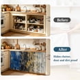 Blue Yellow Cabinet Curtains for Kitchen 32"Wx55"L, Abstract Indigo ...
