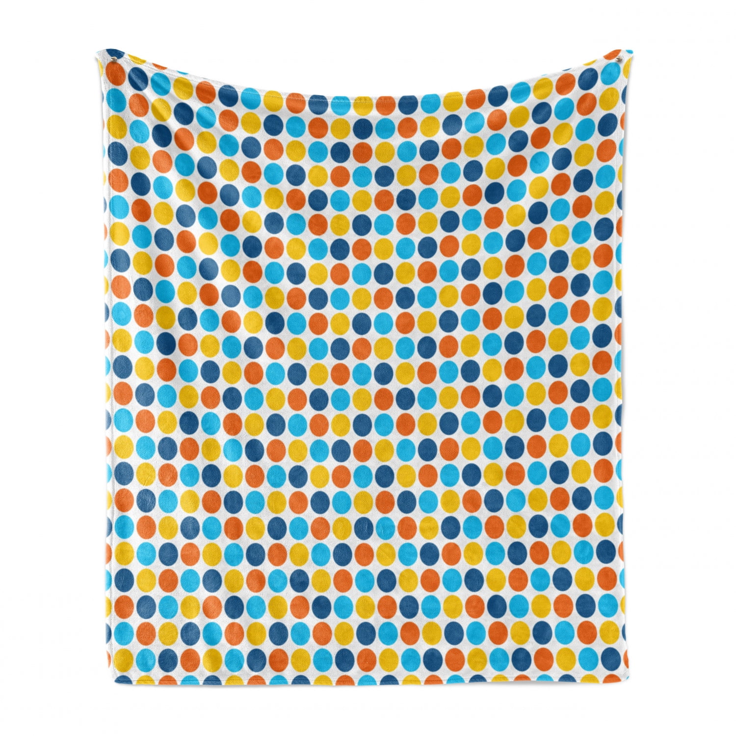 Dots Soft Flannel Fleece Throw Blanket, Geometric Retro Style Vibrant ...