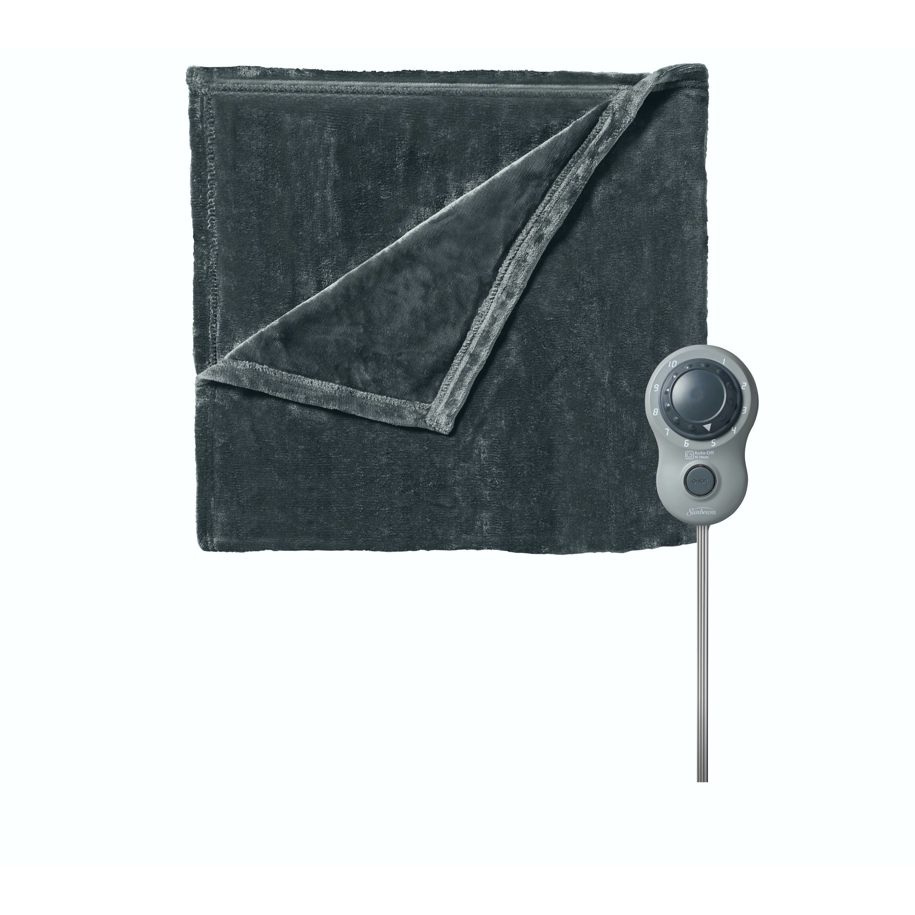 Sunbeam Velvet Electric Heated Blanket with Dial Controller, Queen ...