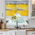 Abstract Gray Yellow Swag Curtain Valance for Window 2 Panels Strip ...