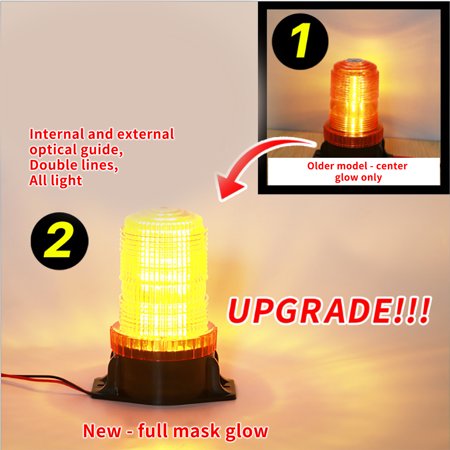 Strong Magnetic Amber LED Safety Warning Beacon Light Roof Top Flasher ...