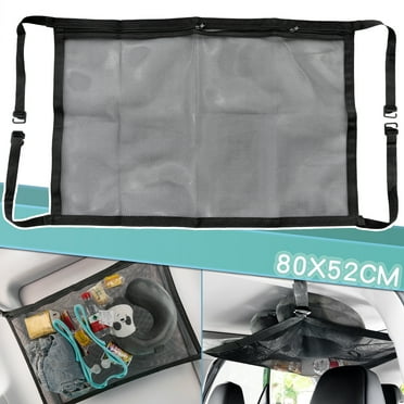 Car Ceiling Cargo Net Pocket Interior Overhead Roof Top Bag Polyester ...