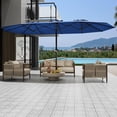 15FT Double Sided Patio Umbrella with Base, Rectangular Outdoor Sun ...