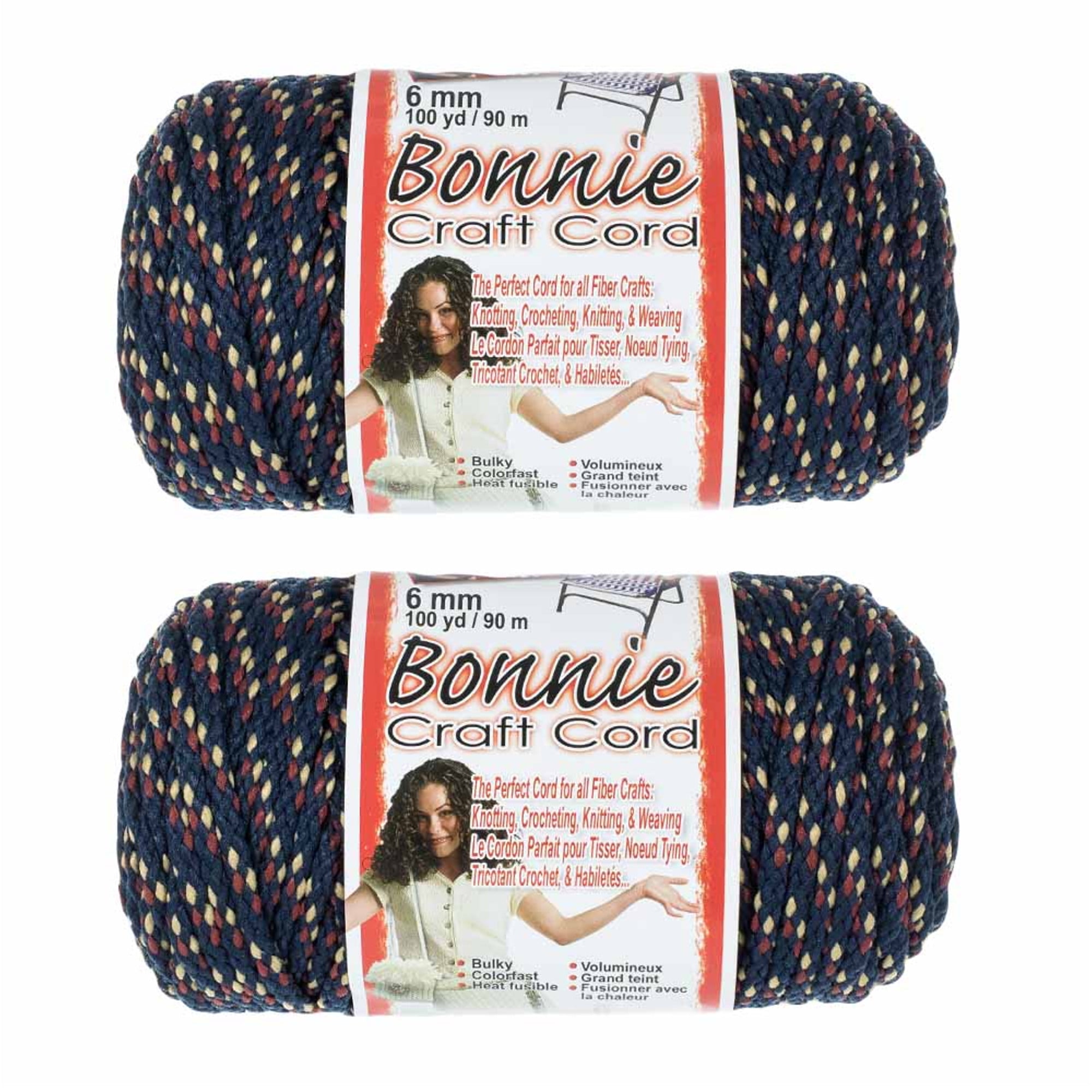 2 Pack Bonnie Macrame Cord - 4mm - 100 yd Lengths - Various Colors ...