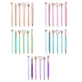 6Pcs 0.5mm Smooth Writing Oil Pen Plastic Ballpoint Pens Writing Long ...