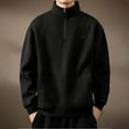 Bzhegqhd Mens Tops Solid Color Half Zip Stand Collar Sweatshirt Warm Athletic Sports Jogger ...