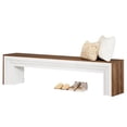 Fnova 70.9 Inch Extra Long Entryway Bench, MDF with Metal Support ...