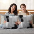 Abstract Art Pillow Covers Set of 4, Black Grey Graffiti Painting ...