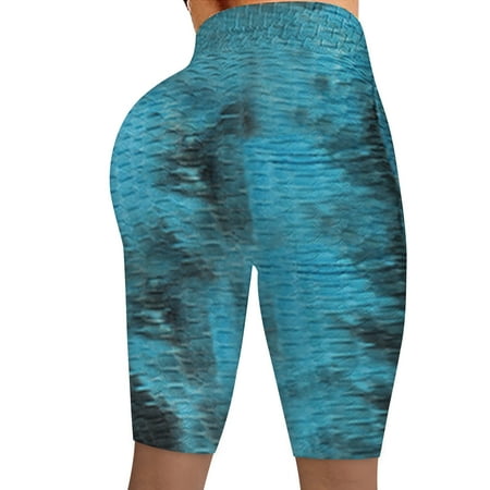 Moonker Women Wrinkled Tie-dye Leggings Stretch Running Fitness Yoga ...