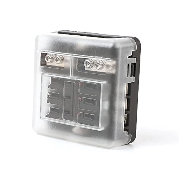 G-Plus 6 Way Fuse Block Blade Fuse Box Fit for LED Indicator for 12V ...