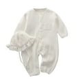 Baby Boys' Bodysuits Size 0-3M Kids Long Sleeve Round Neck Solid Gauze ...