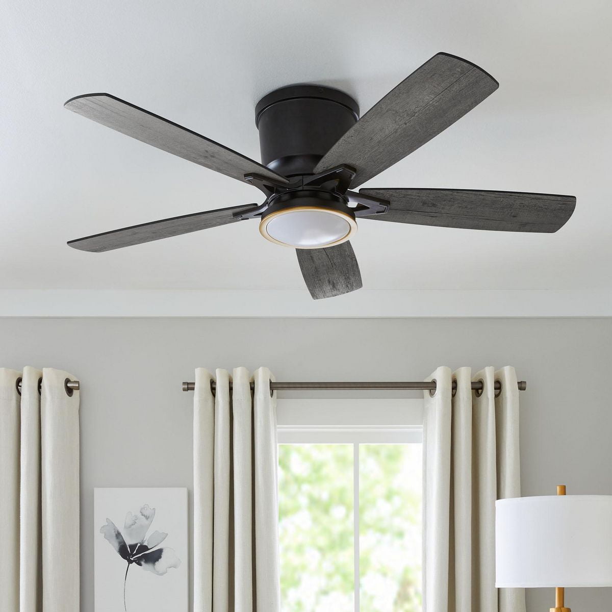 52 Hugger Ceiling Fan With Light And Remote | Shelly Lighting