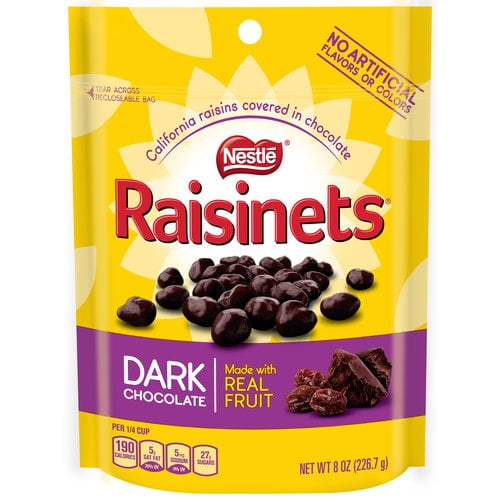 Nestle Dark Chocolate Real Fruit Raisinets, 8 Oz. - Walmart.com ...