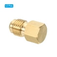 Uxcell Male 1/4" Brass Seal Plug, 2 Pack SAE Flare 45 Degree Hex Pipe ...
