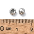 50 pc 316 Stainless Steel Beads Round Stainless Steel Color 5x4mm Hole ...