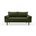 Pemberly Row 70" Square Arm Upholstered Velvet Sofa in Green - Walmart.com