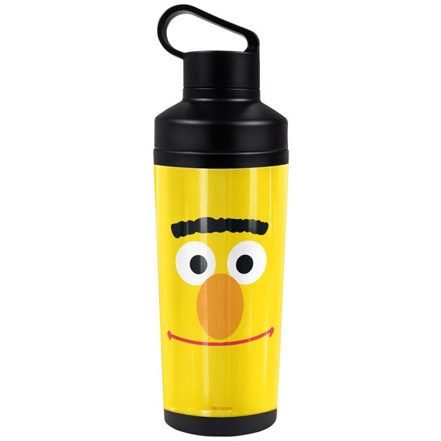 Sesame Street Official Bert Face 18 oz Insulated Water Bottle, Leak ...