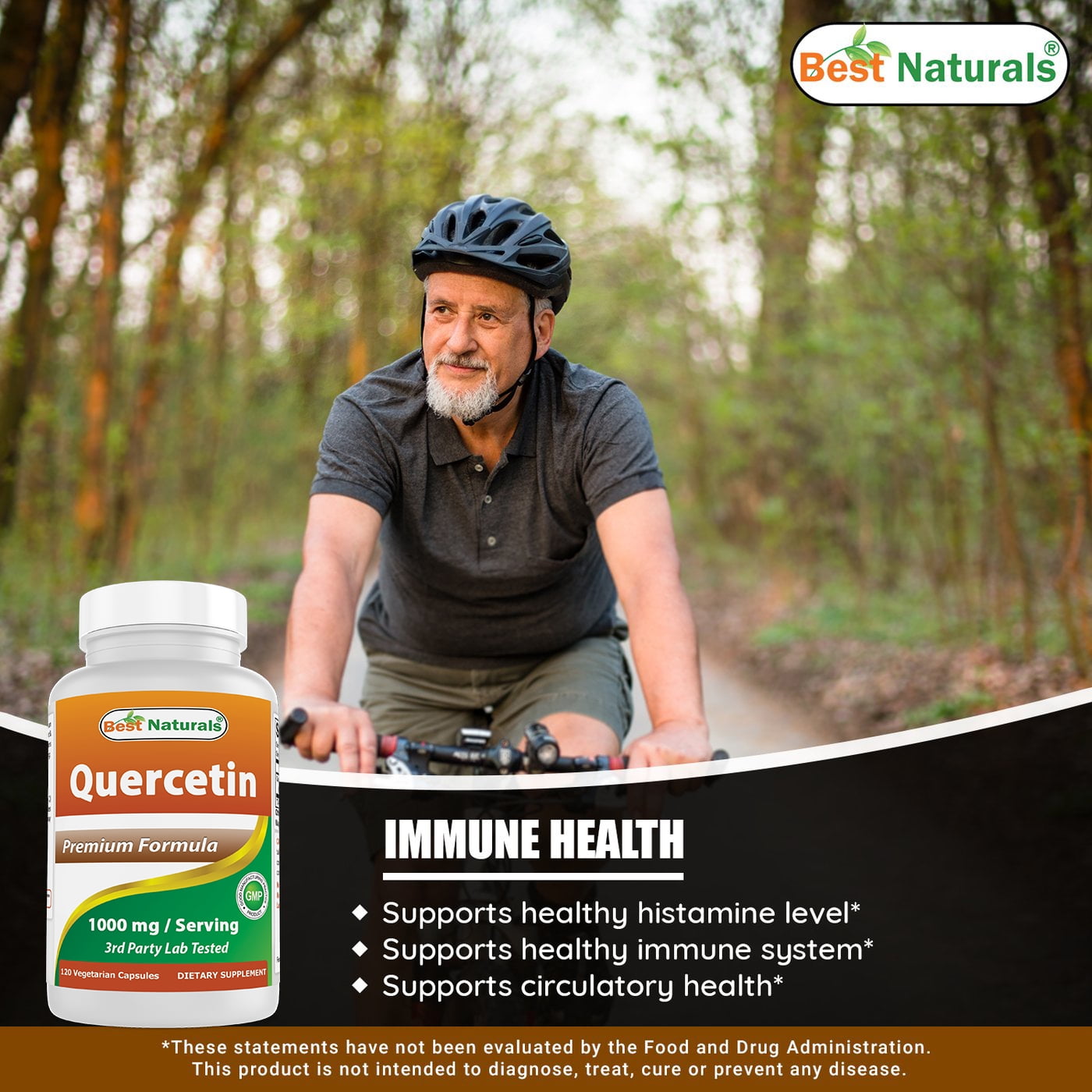 Best Naturals Quercetin 1000 mg/Serving 120 Vegetarian Capsules ...