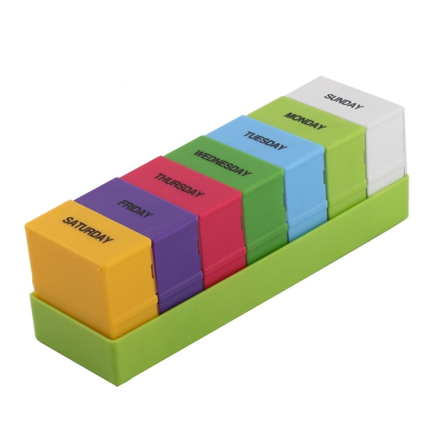 Plastic 28 Compartments Portable Medication Reminder Daily Weekly Pill ...