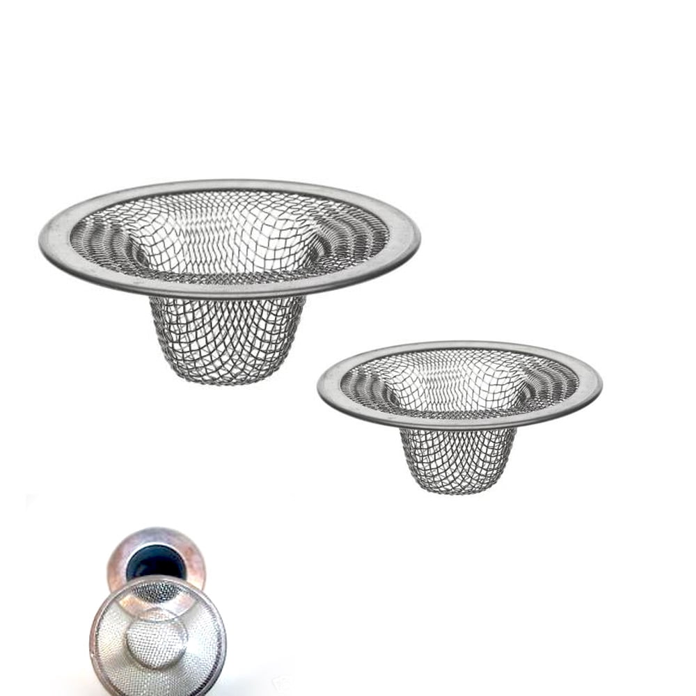 2 Pack Metal Mesh Sink Strainer Drain Stopper Garbage Trap Kitchen ...