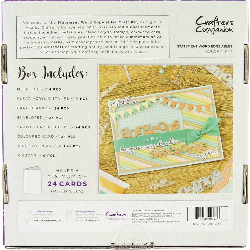 Crafter's Companion Craft Box Kit-Statement Word Edge'ables - Walmart ...