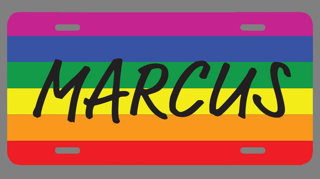 Marcus Name Pride Flag Style License Plate Tag Vanity Novelty Metal ...