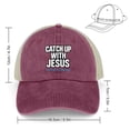 Catch Up With Jesus Faith And Fellowship Wine Red Baseball Cap for Men ...