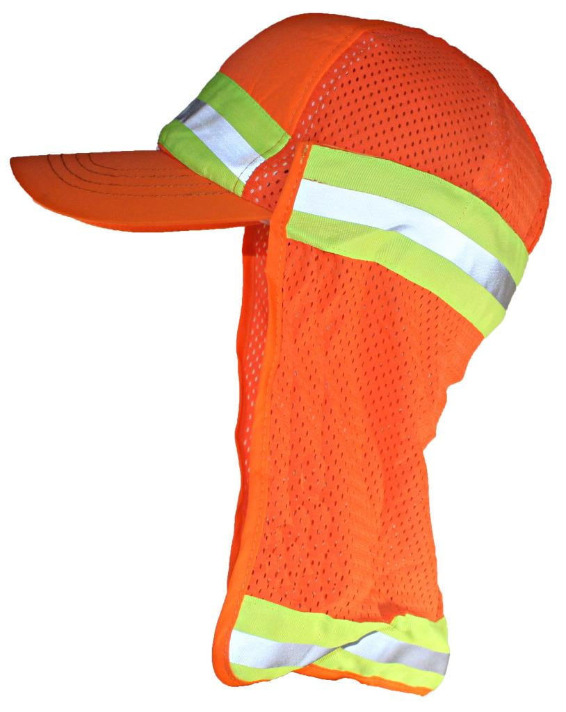 Tropic Hats Construction Neon/Fluorescent Hat W/Removable Neck Flap ...
