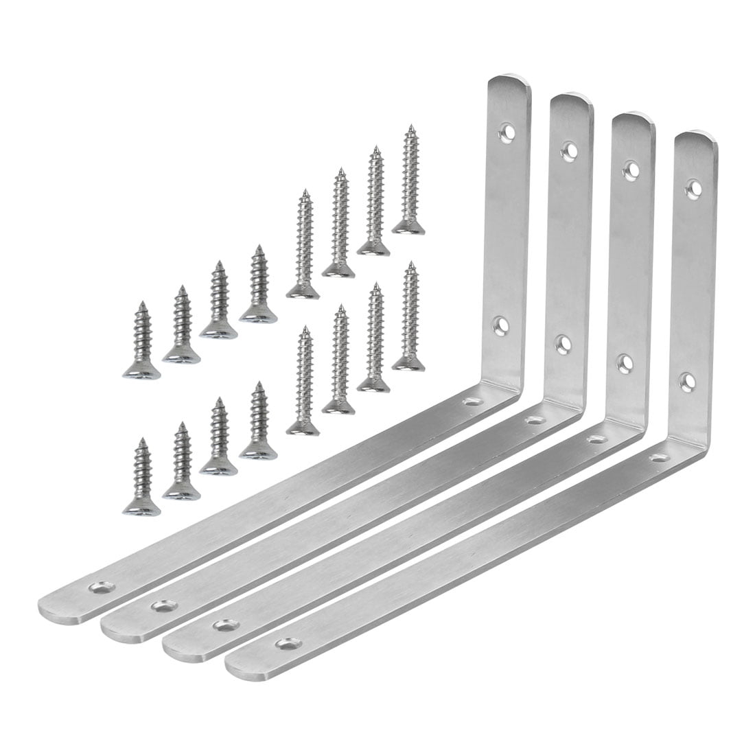 Uxcell 4pcs 250x150mm Stainless Steel L Shaped Angle Brackets With
