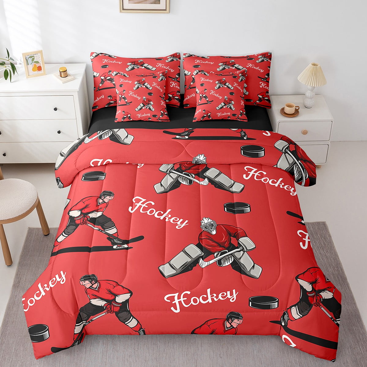 Click here for Erosebridal Ice Hockey Comforter Set Full Size 7 P... prices