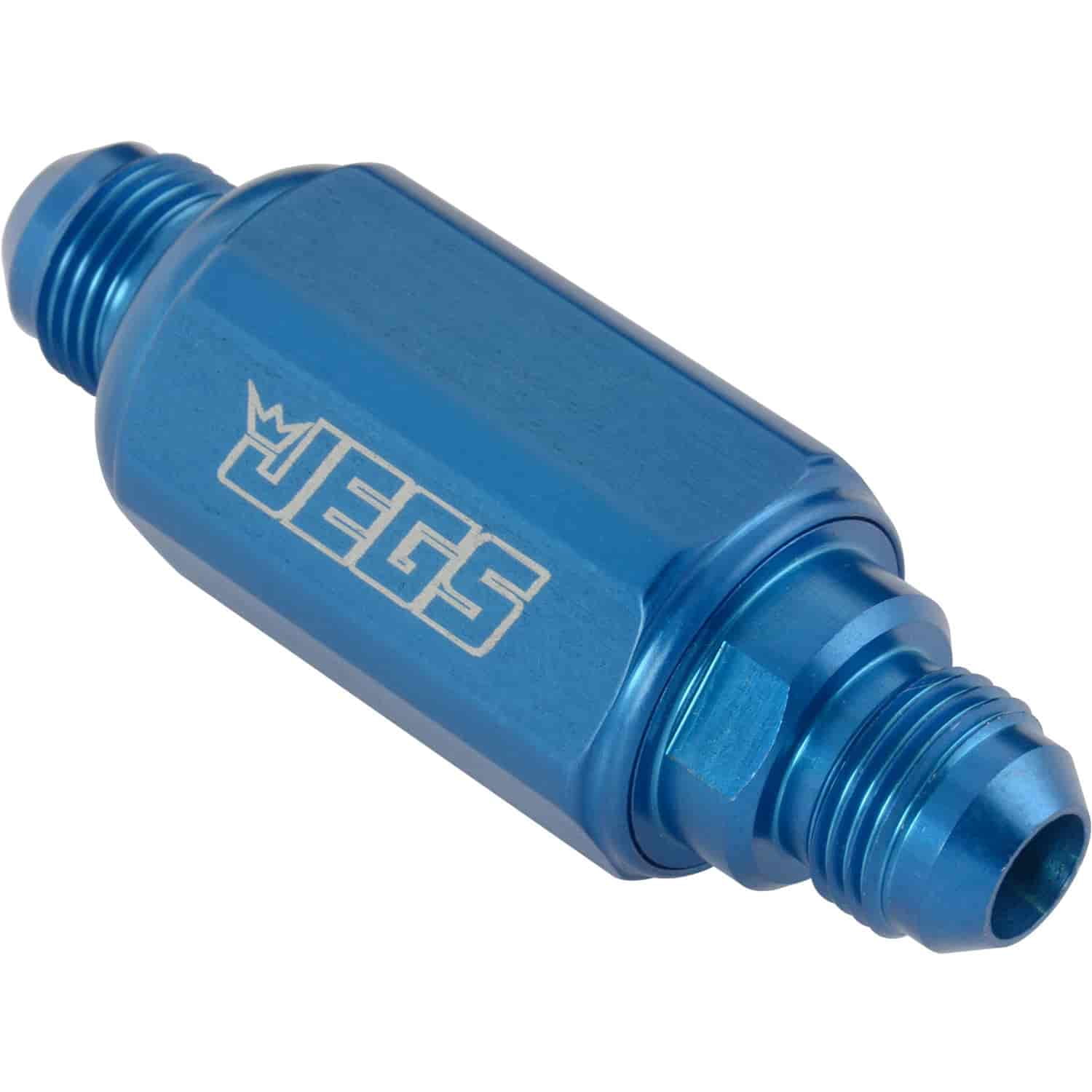 JEGS 15037 Compact Billet Aluminum In-Line Fuel Filter -8 AN Male/Male ...