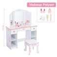 M optimized Kids Vanity Set with Mirror and Drawer, Girls' Vanity Table ...